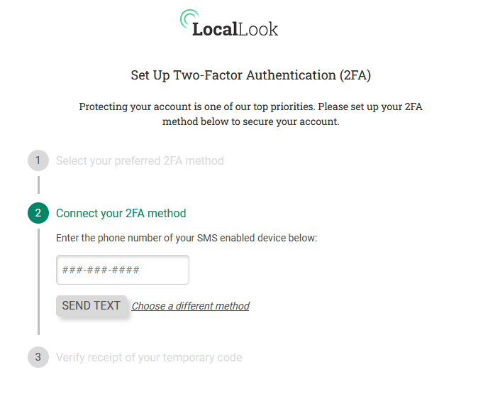 Setting up Two-Factor Authentication (2FA) – LocalLook Help Center