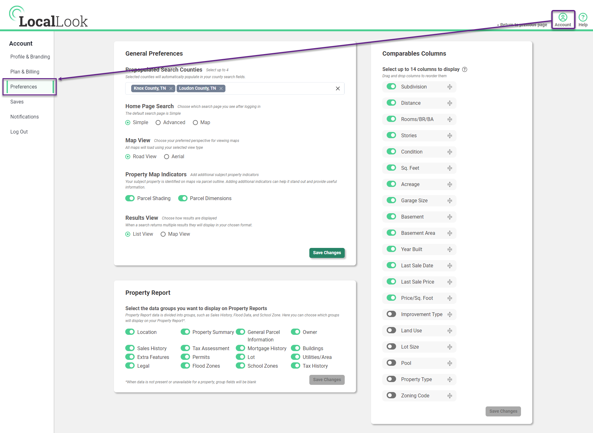 Preferences – LocalLook Help Center